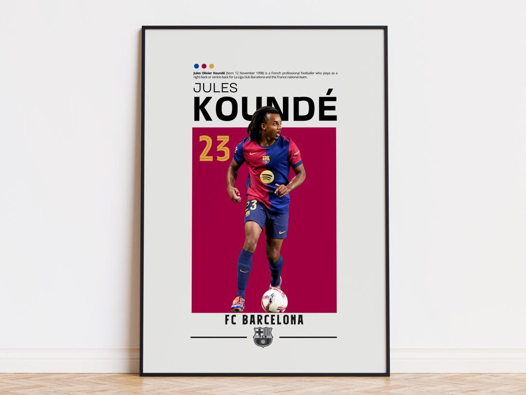 Jules Kounde Poster, Fc Barcelona Poster, Jules Kounde Print, Sports ...