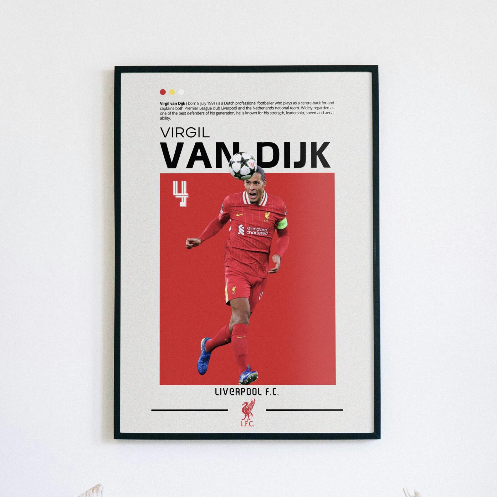 Virgil Van Dijk Poster, Football Player Poster, Virgil Van Dijk Print ...