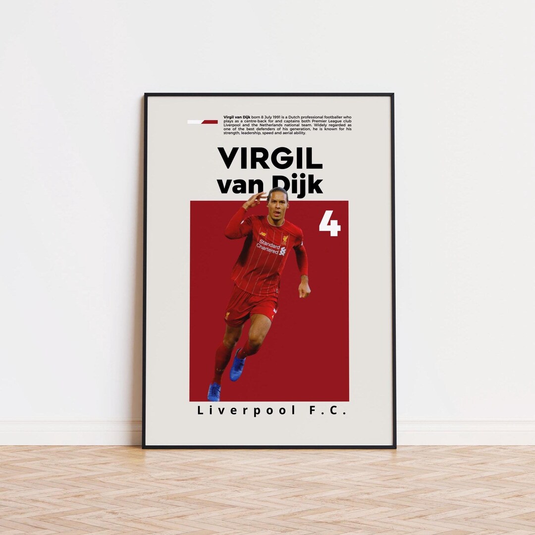 Virgil Van Dijk Poster, Football Player Poster, Virgil Van Dijk Print ...