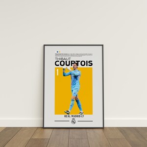 Thibaut Courtois Poster, Real Madrid CF Poster, Courtois Print, Sports ...