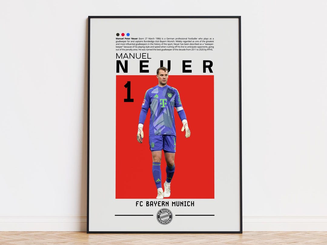 Manuel Neuer Poster, Bayern Munich Poster, Manuel Neuer Print, Sports ...