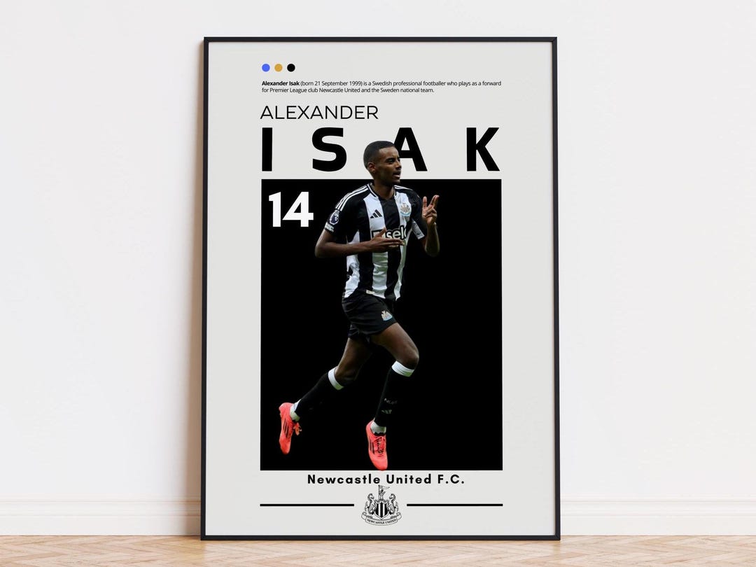 Alexander Isak Poster, Newcastle United Fc Poster, Isak Print, Sports ...