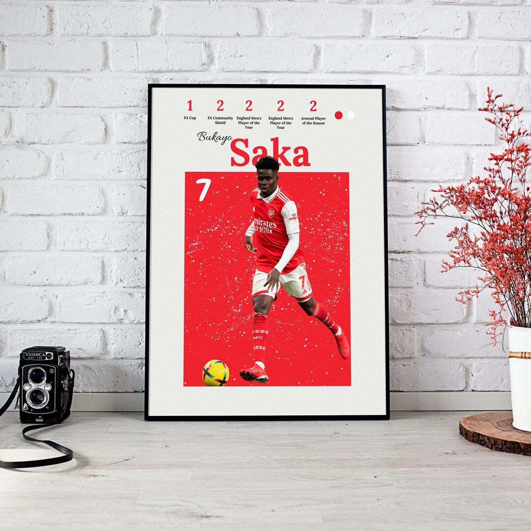 Bukayo Saka Print, Bukayo Saka Poster, Sports Poster, Premier League ...