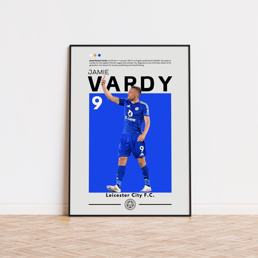 Jamie Vardy Poster, Leicester City Fc Poster, Jamie Vardy Print, Sports ...