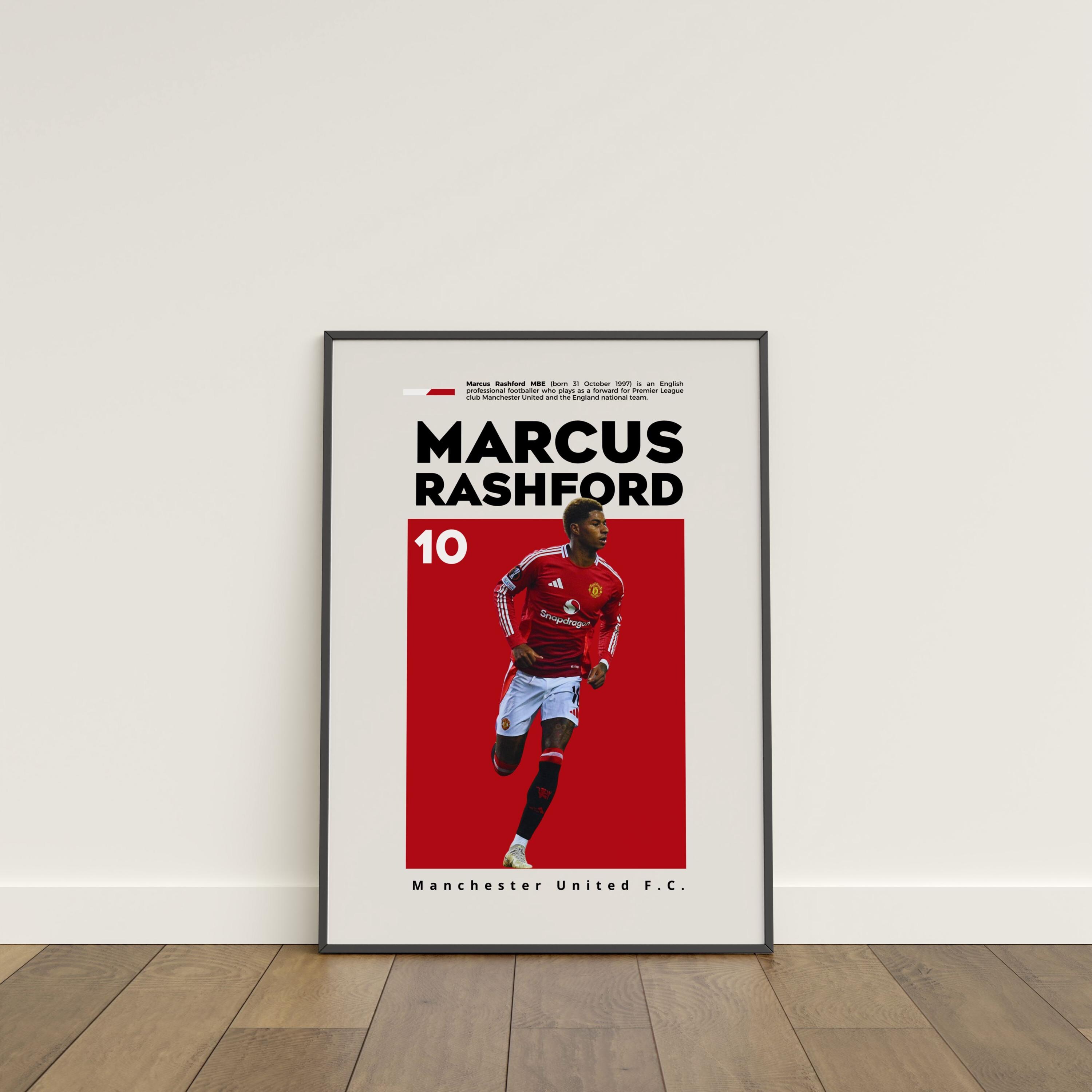 Marcus Rashford Poster, Football Player Poster, Marcus Rashford Print ...