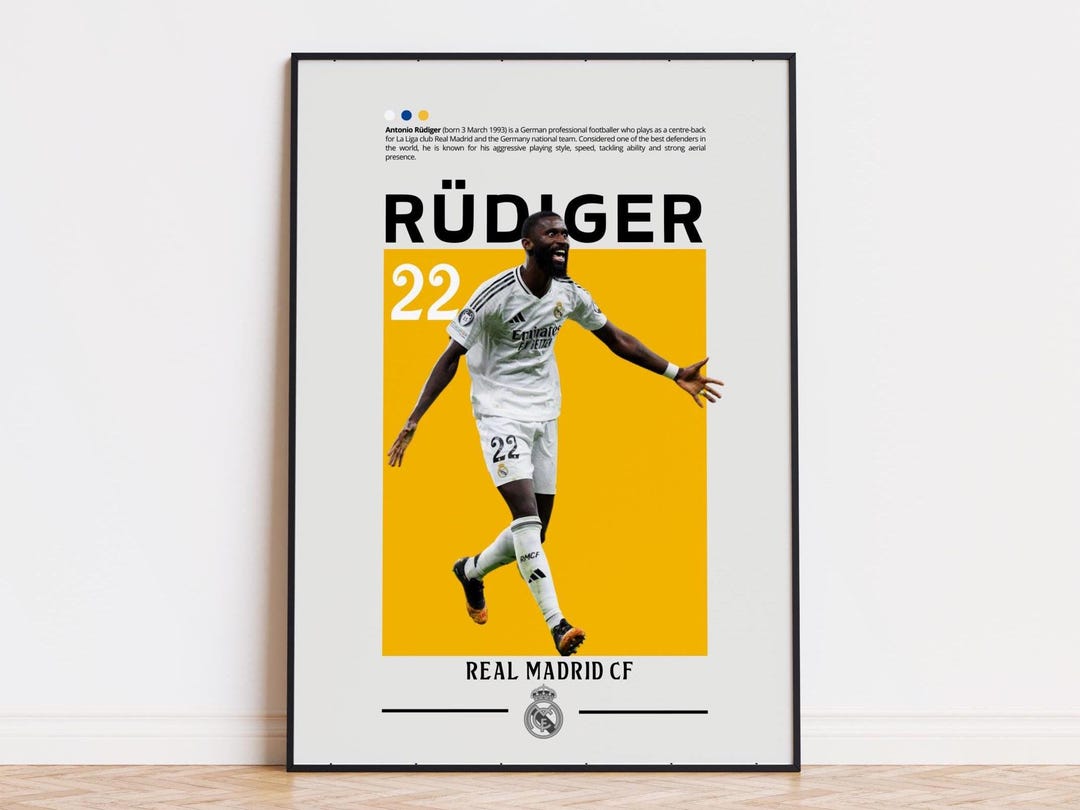 Antonio Rudiger Poster, Real Madrid CF Poster, Antonio Rudiger Print ...