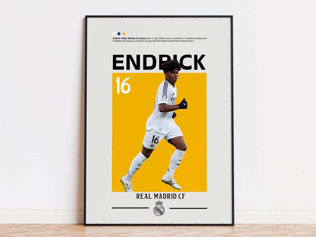 Endrick Poster, Real Madrid CF Poster, Endrick Print, Sports Poster ...