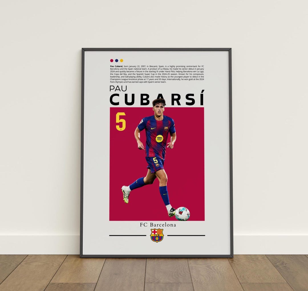 Pau Cubarsí Poster, FC Barcelone Poster, Pau Cubarsí Print, Sports ...