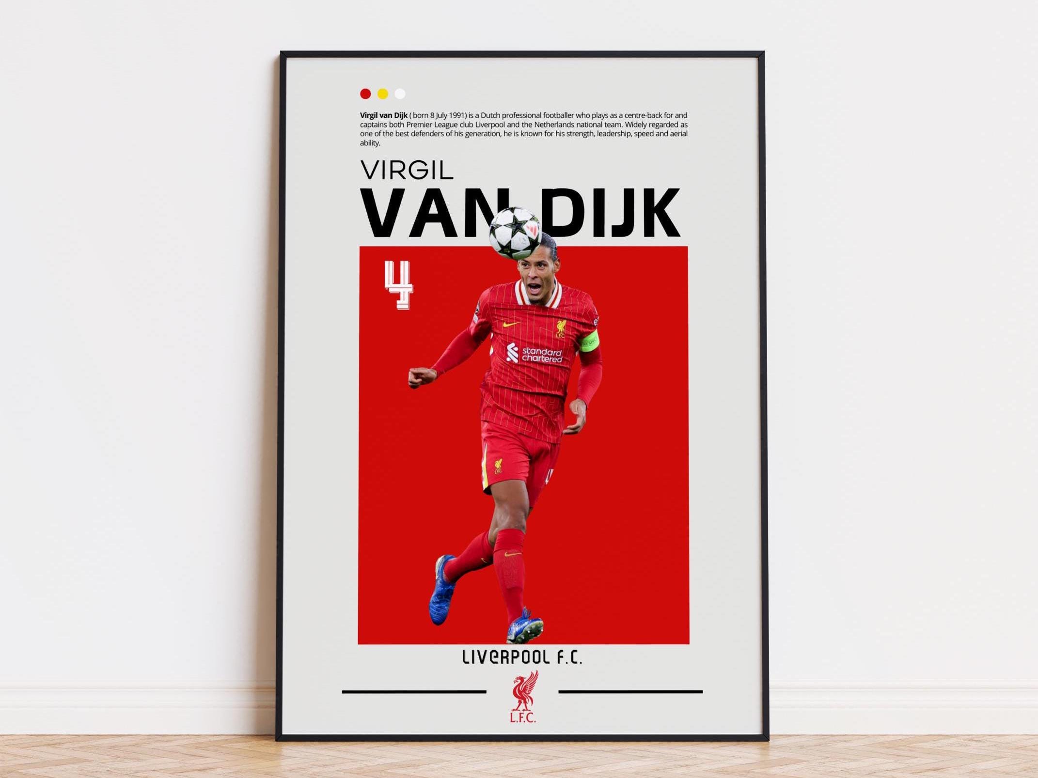 Virgil Van Dijk Poster, Football Player Poster, Virgil Van Dijk Print ...