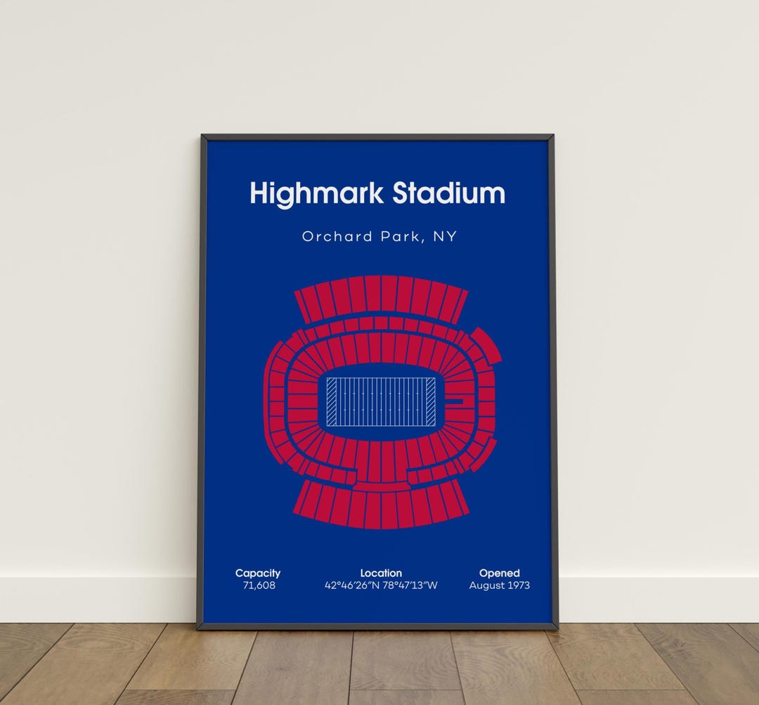Buffalo Football Stadium Print, Highmark Stadium Poster, NFL Wall Art ...