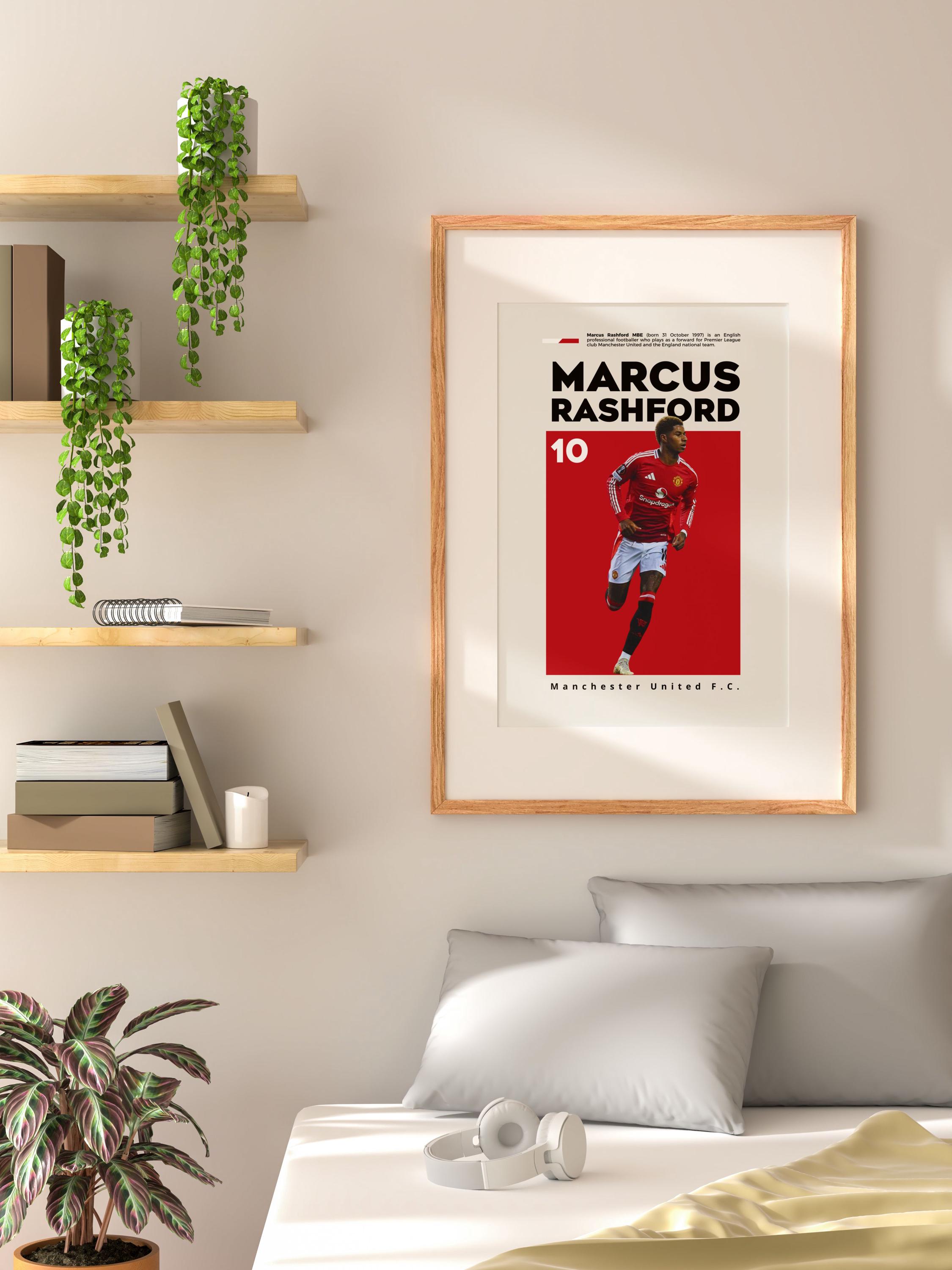 Marcus Rashford Poster, Football Player Poster, Marcus Rashford Print ...