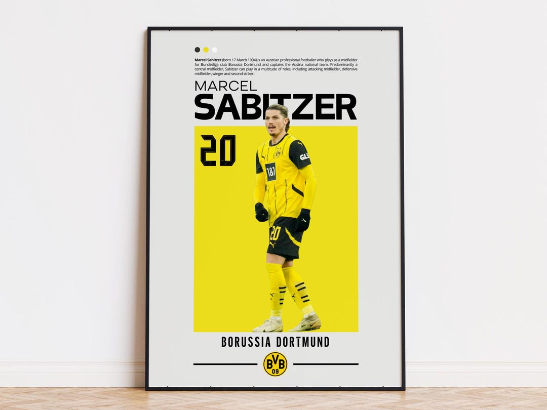 Marcel Sabitzer Poster, Borussia Dortmund Poster, Sabitzer Print ...