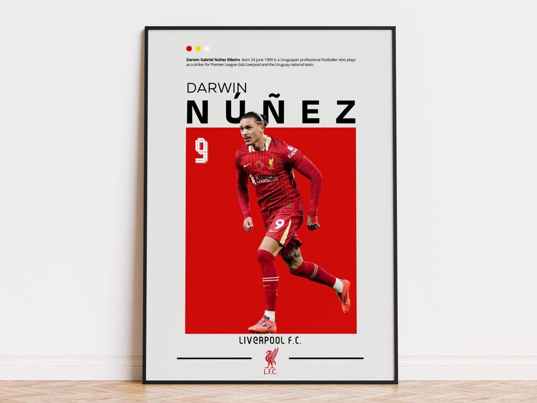 Darwin Nunez Poster, Football Player Poster, Darwin Nunez Print, Sports ...