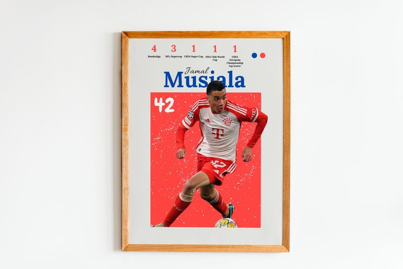 Jamal Musiala Print, Jamal Musiala Poster, Sports Poster, Soccer Wall ...