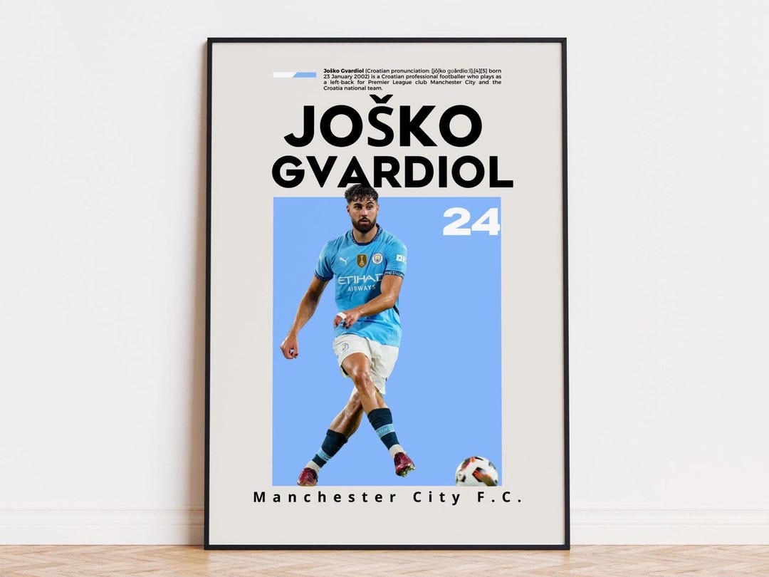 Joško Gvardiol Poster, Football Player Poster, Joško Gvardiol Print ...