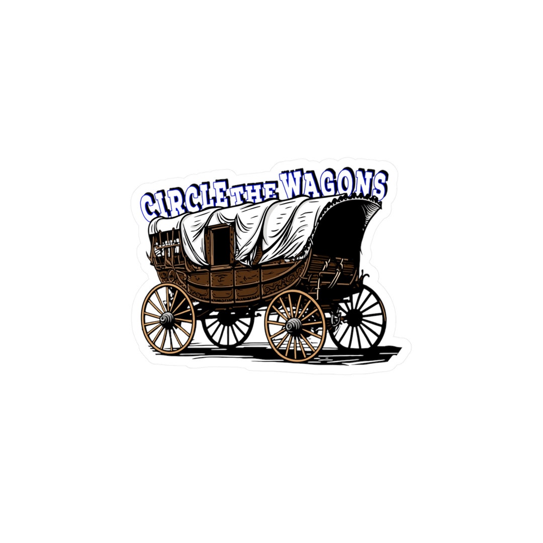 Circle the Wagons Blue Decal - Etsy