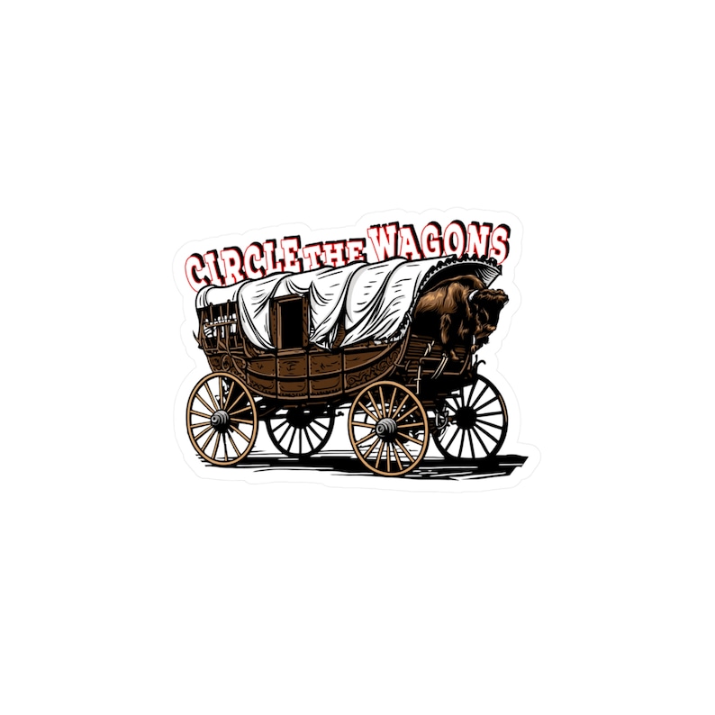 Circle the Wagons Red Decal - Etsy