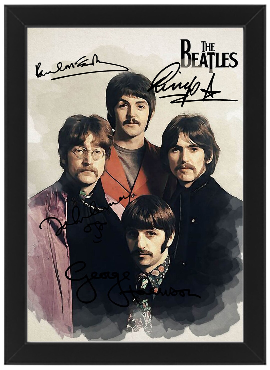 The Beatles Signed Vintage Poster Print Autographed Album - Etsy