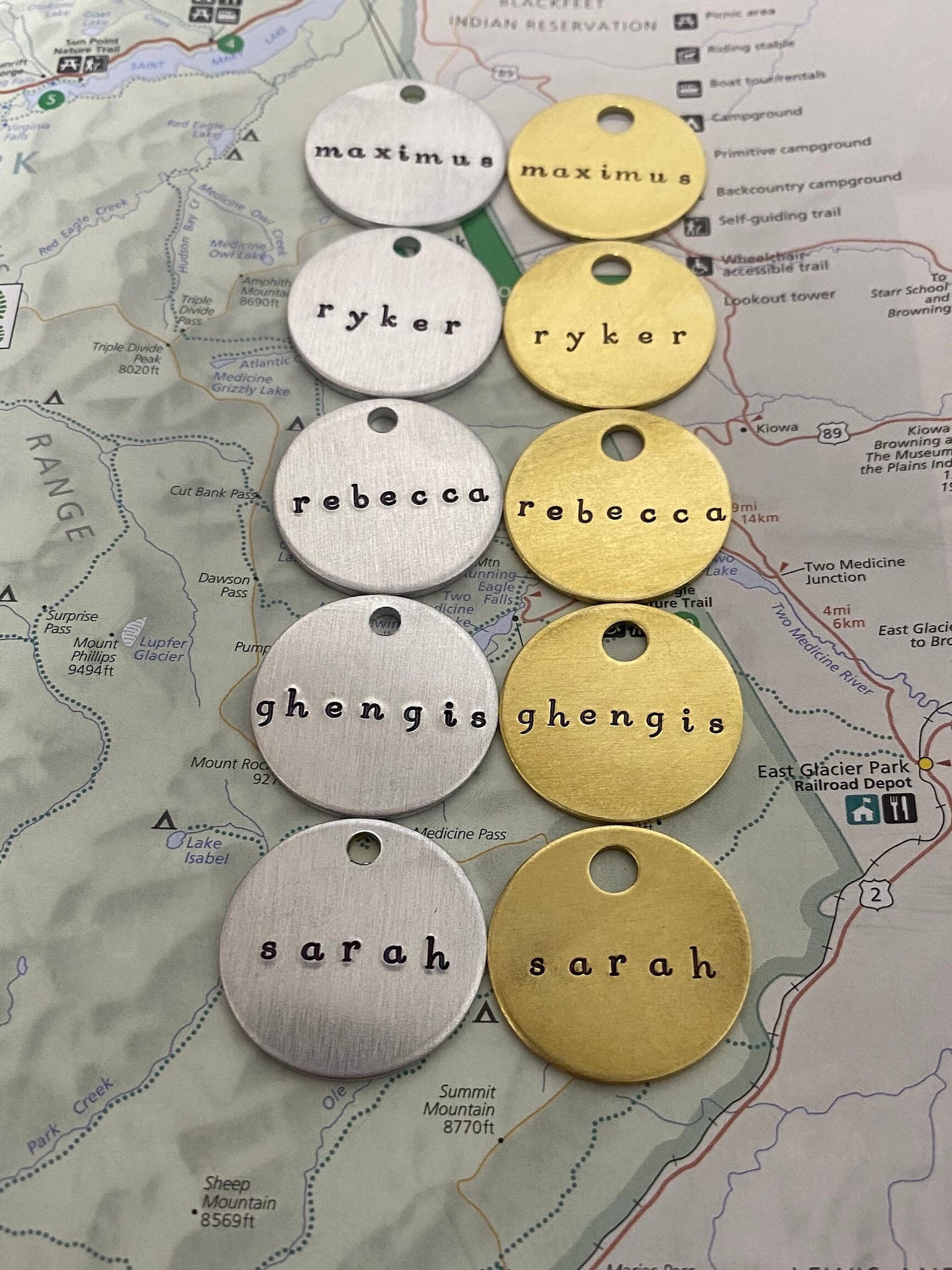 Name Tags | Hand Stamped | Individual Name Labes | Brass or Aluminum ...