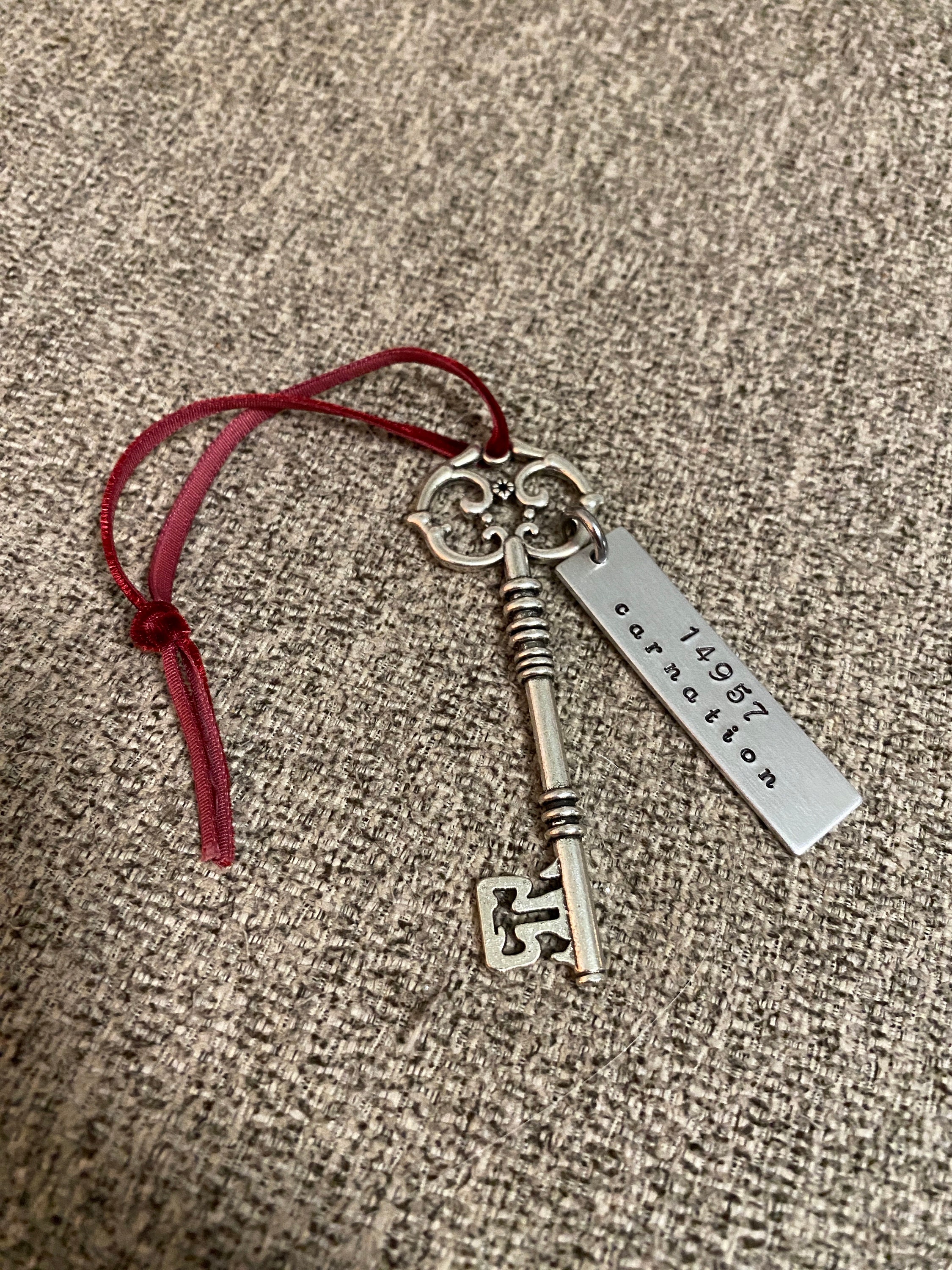 Custom Address Ornament - New Home Silver Key Gift - Personalizable ...