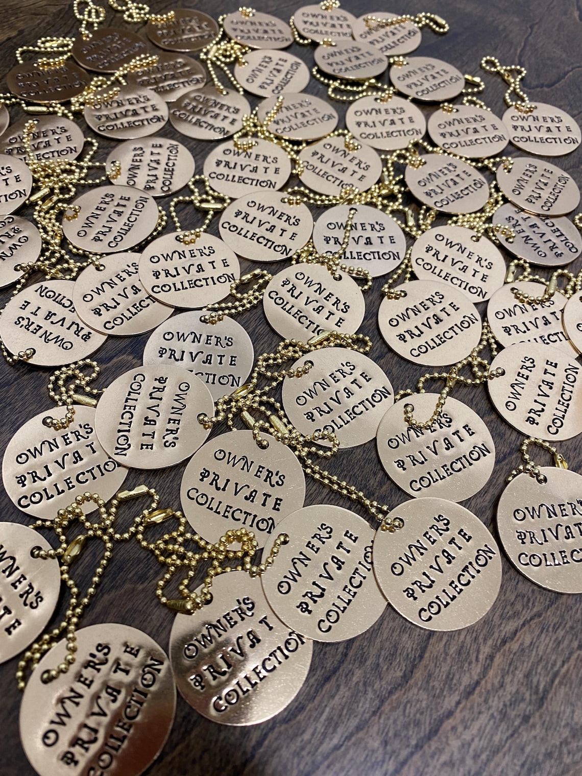 Custom Whiskey Tags | Gold Colored Brass Liquor Markers | Hand Stamped ...