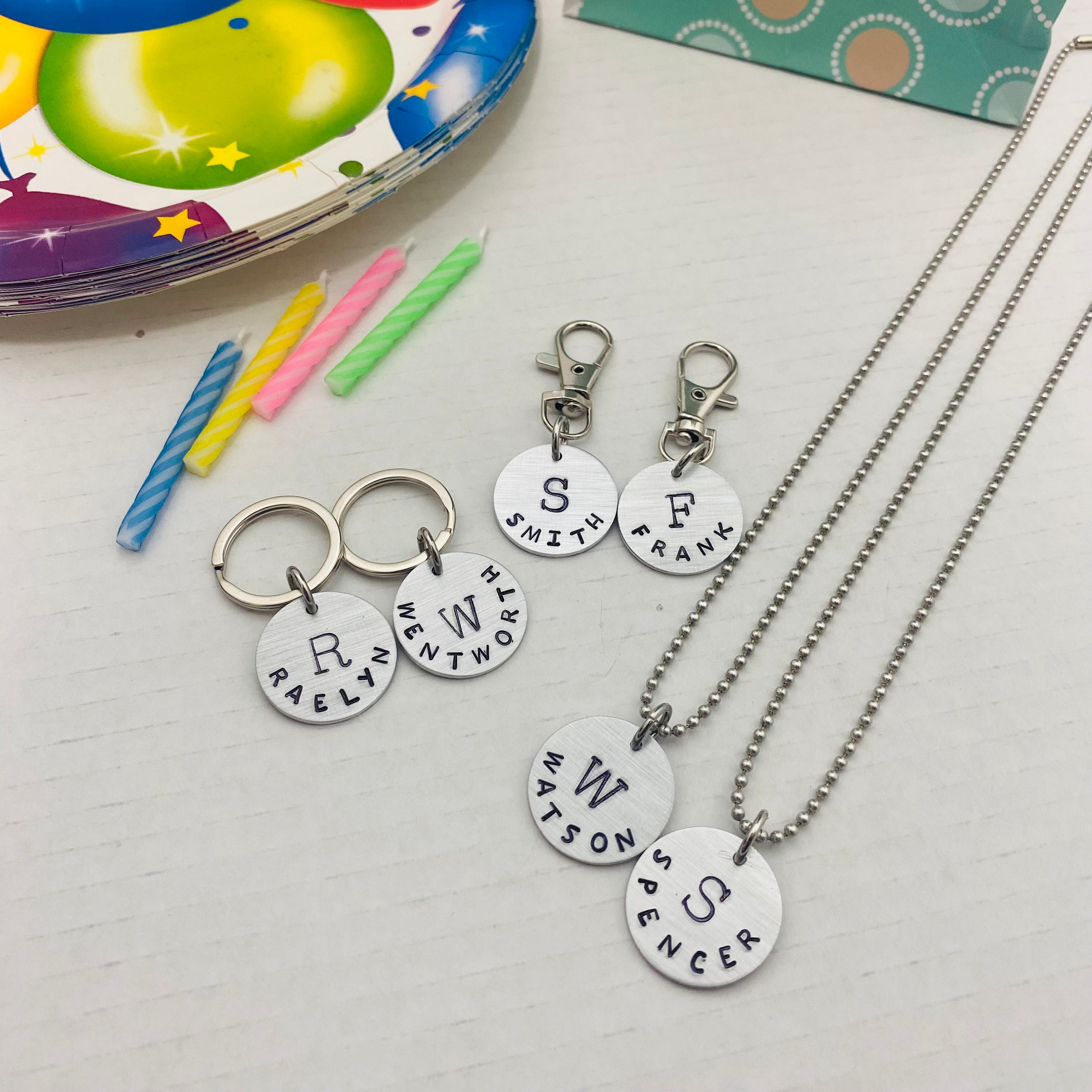 Initial & Name Tags Custom Party Favors Hand-stamped Personalized ...