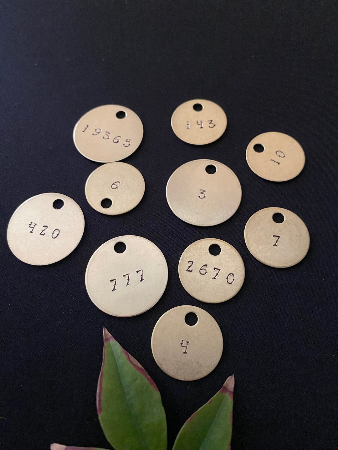 Simple Numbers Customizable Keychain | Hand-stamped Metal Tags ...