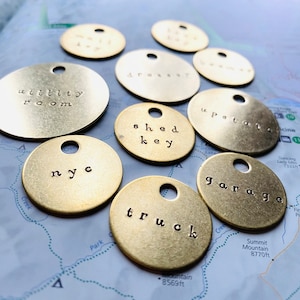 Label Your Keys Keychain | Customizable Hand-stamped Brass Metal | 3 ...