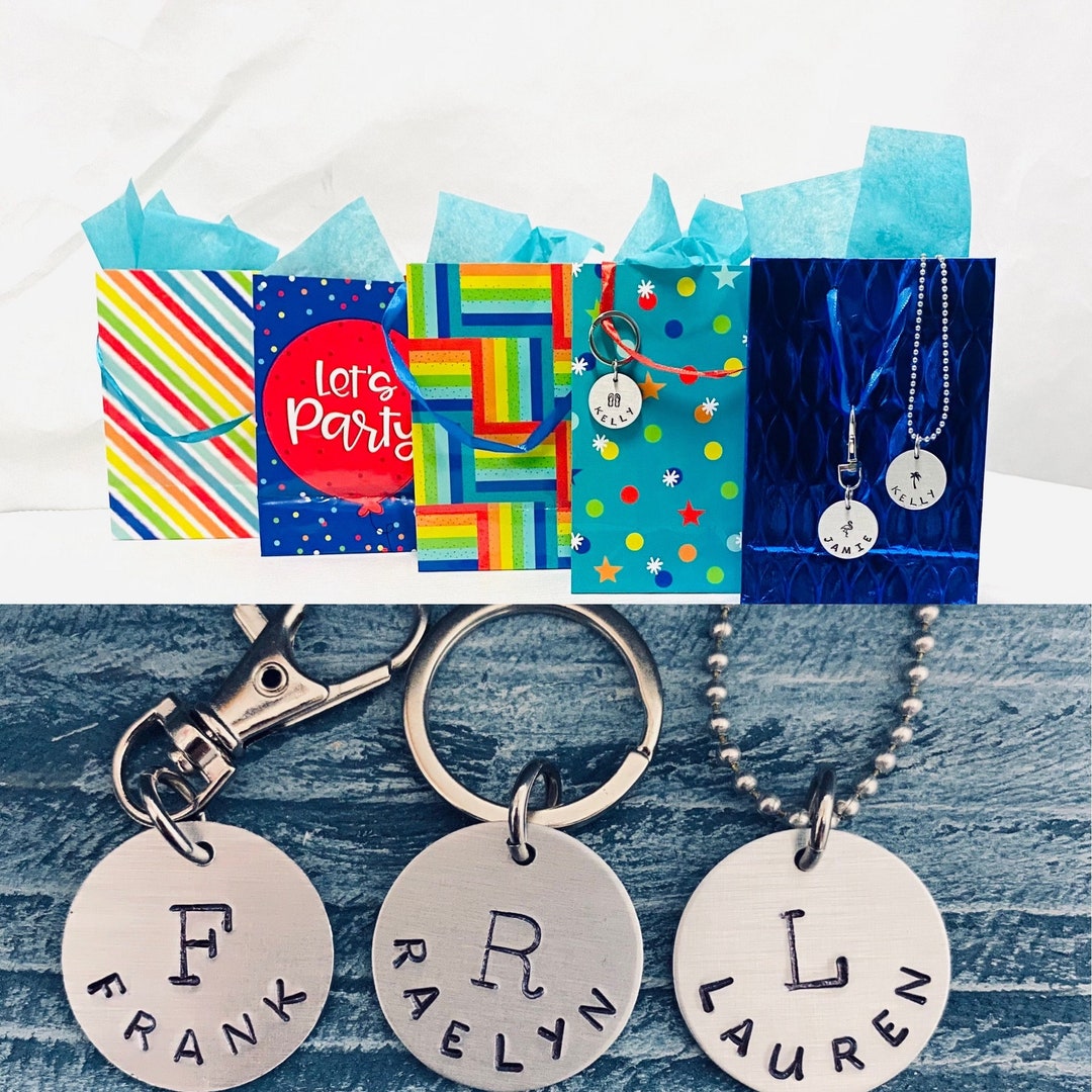 Initial & Name Tags | Custom Party Favors | Hand-stamped | Personalized ...