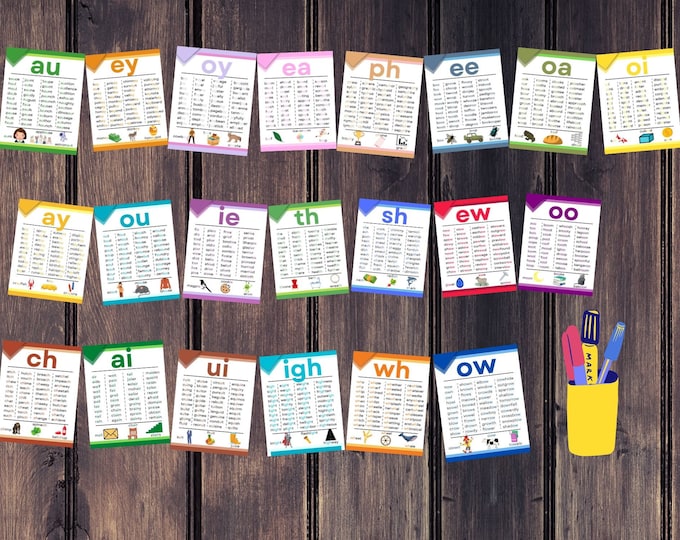 Vowel Teams and Diphthongs Phonics Crafts - Etsy