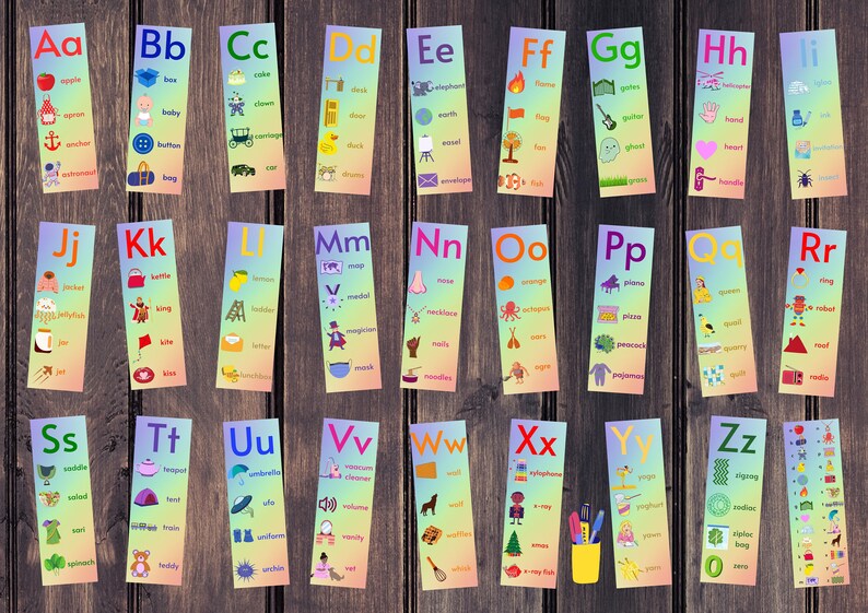 Alphabet Wordwall Color Coded Pre-k Kindergarten Homeschool Word Wall ...