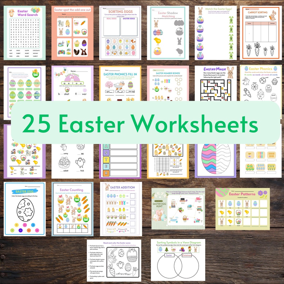25 Easter Worksheets for Kindergarten First Grade Second Grade Reading ...