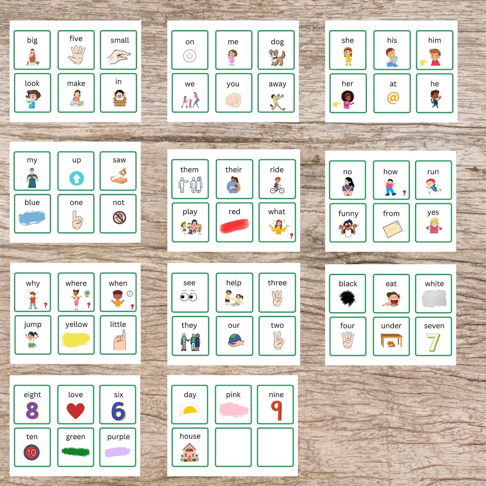 70 Kindergarten Sight Words Picture Cues Printable High Frequency ...