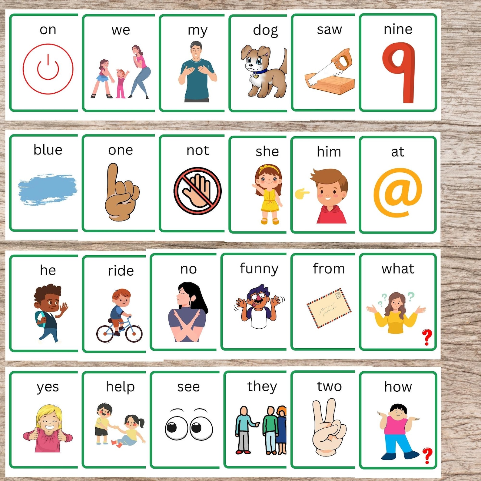 70 Kindergarten Sight Words Picture Cues Printable High Frequency ...