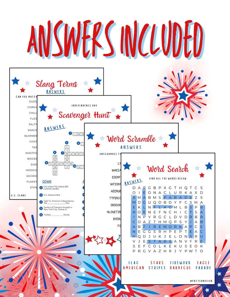 4th of July Game Bundle, Game SUPER Bundle, 4th of July Party Games ...