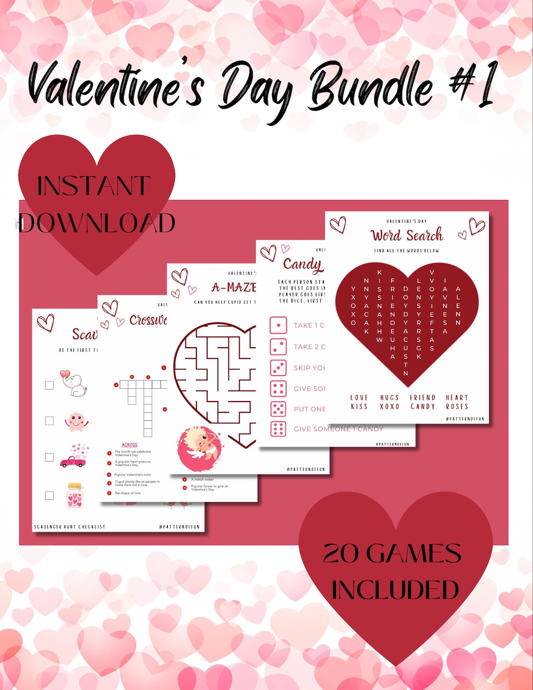 Valentine's Day Games, Valentine's Day, Valentine's Day Game Bundle ...