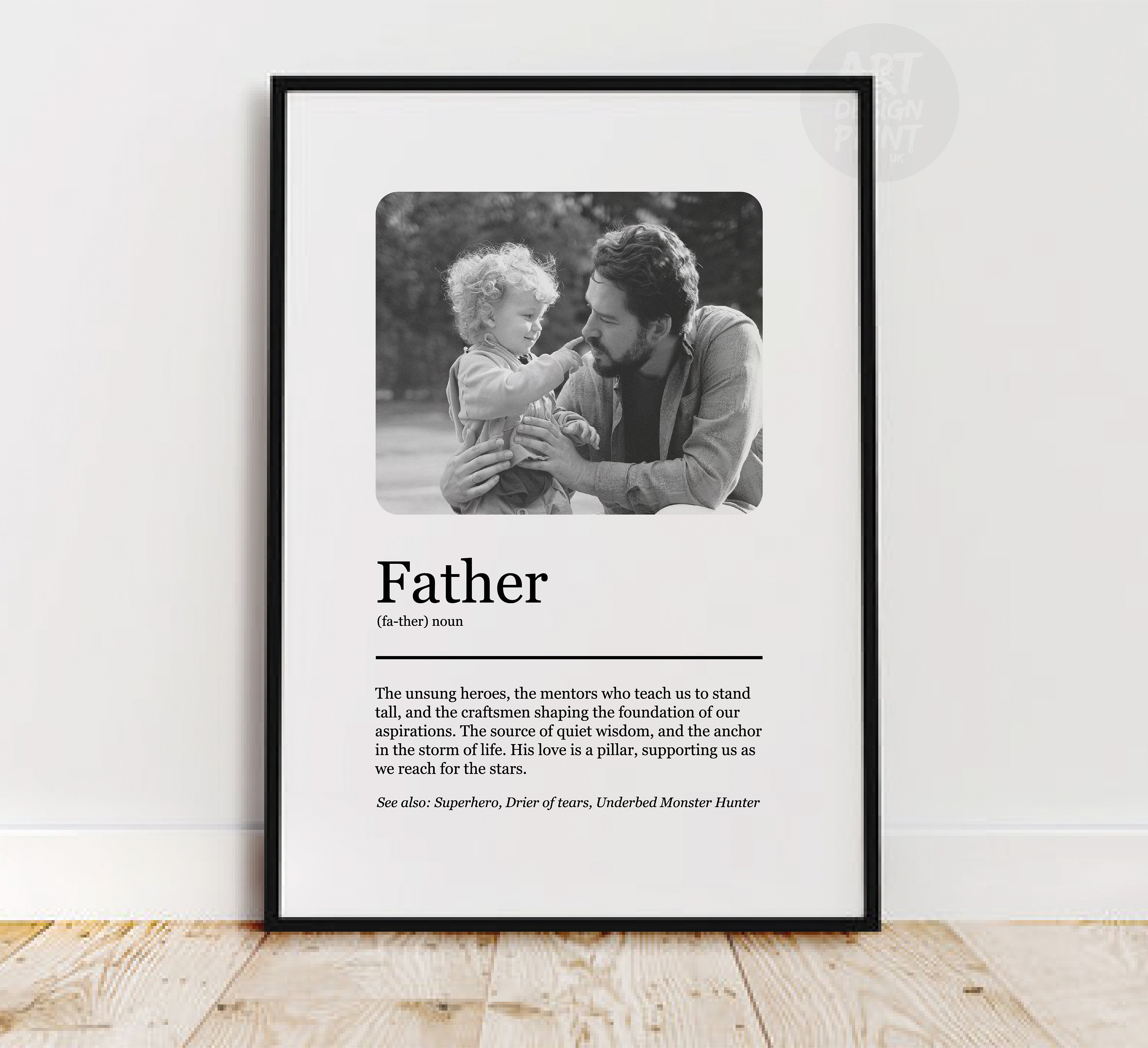 Father Definition Print, Fathers Day Print, Gift for Father, Dad Wall ...