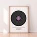 Digital Personalised Song Lyrics Print in a Vinyl Record Label Style ...