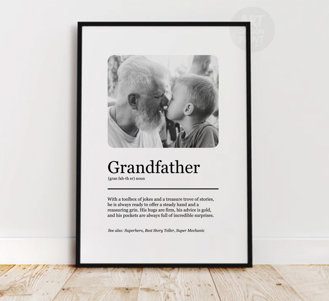 Grandfather Definition Print, Father’s Day Print, Gift for Grandfather ...