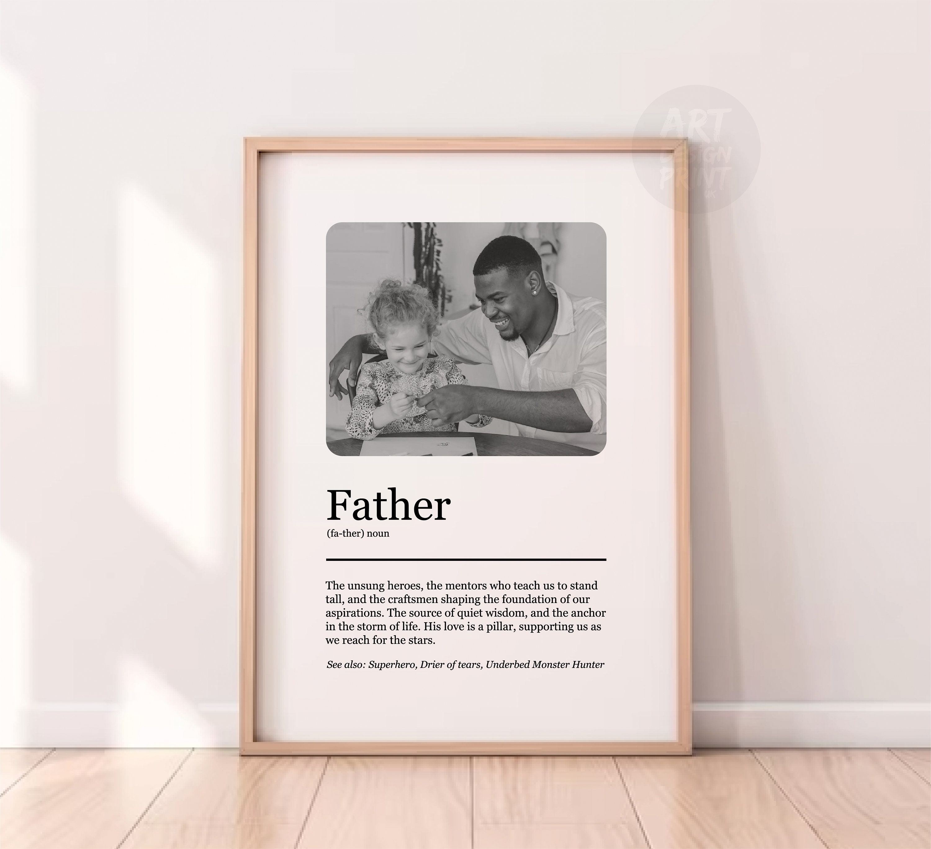Father Definition Print, Fathers Day Print, Gift for Father, Dad Wall ...