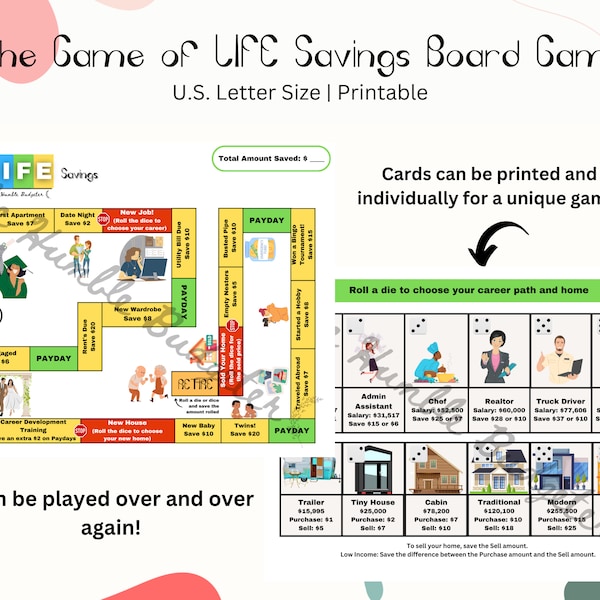 Savings Challenge Game Board - Etsy