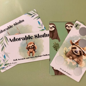 Adorable Sloths Roll, Scratch-and-save Savings Challenge 205 Savings D6 ...