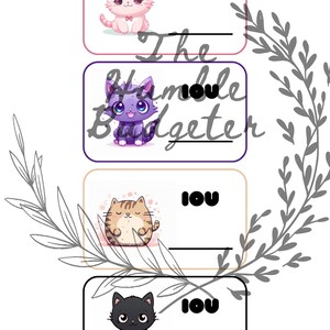 Set of 8 Kawaii Cats IOU Cards - PDF Printable - Etsy