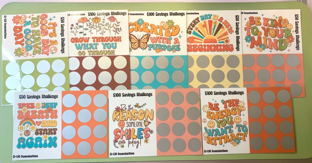 Words of Affirmation Scratch-off Savings Challenges - Low Budget ...