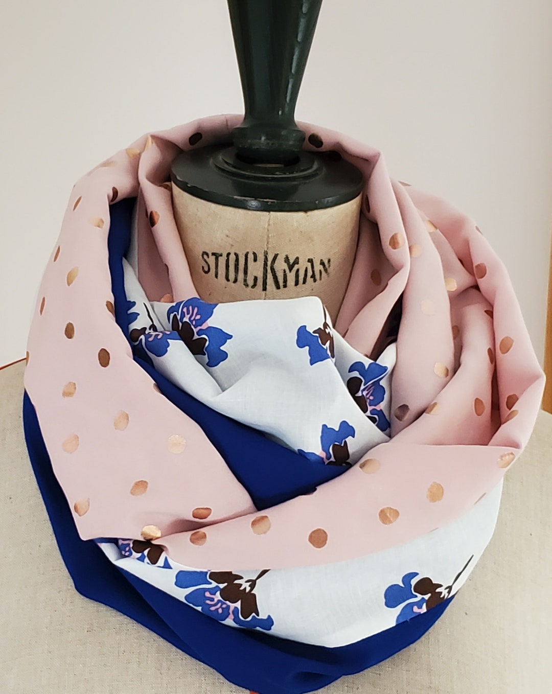 ROMY Women's Scarf in Viscose and Poplin, Double-wrap Snood, Elegant ...