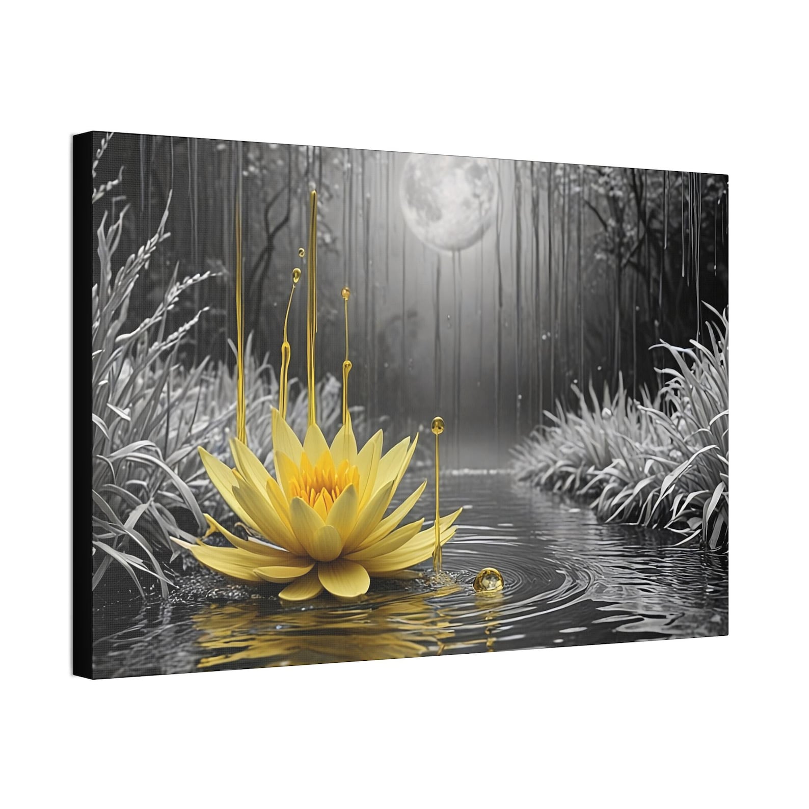 Lotus Flower / Abstract Wall Art, Psychedelic Canvas Print, Creative ...