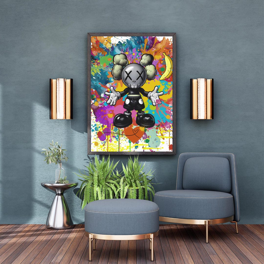 Kaws Wall Art | Kaws Art Print | Modern Kaws Wall Decor | Kaws Artwork ...