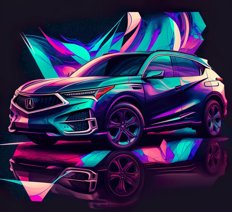 Custom Abstract Neon Car Wall Art - Etsy