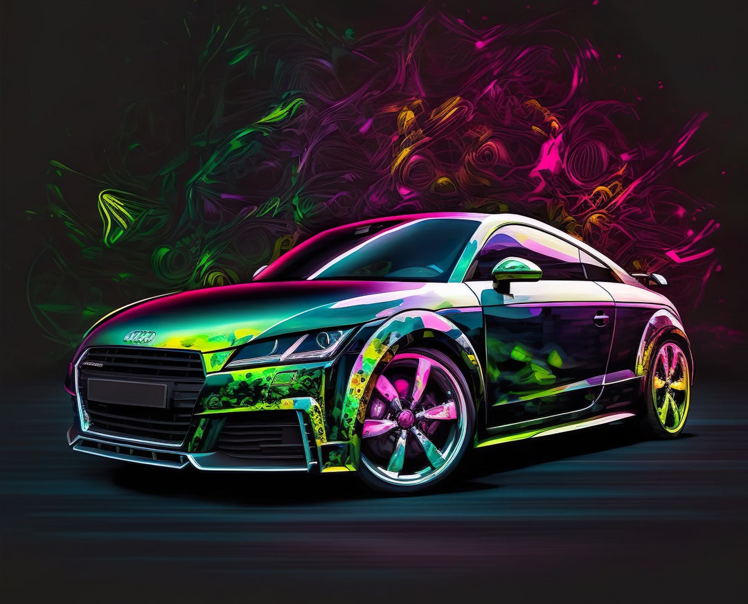 Custom Abstract Neon Car Wall Art - Etsy