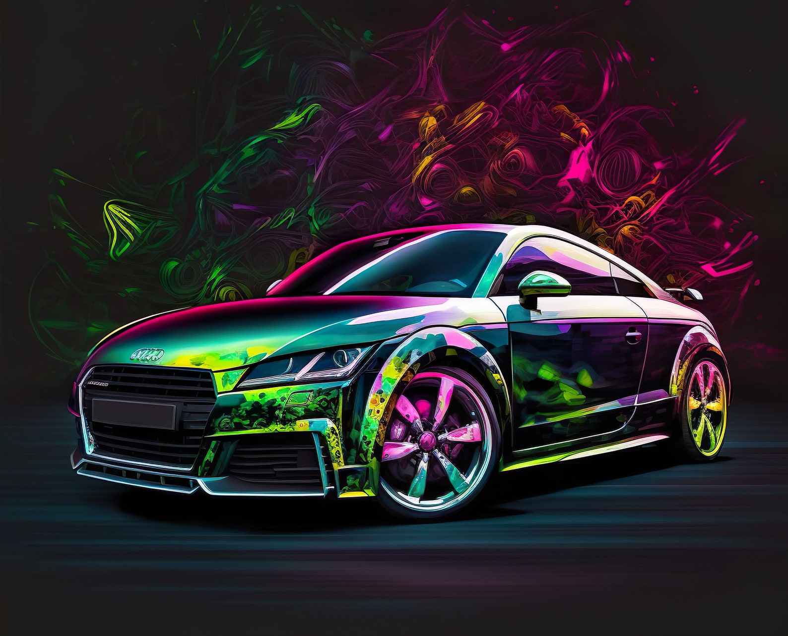 Custom Abstract Neon Car Wall Art - Etsy